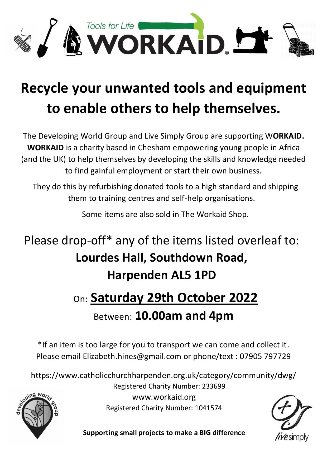 Recycle your unwanted tools & gardening equipment | Our Lady of Lourdes ...