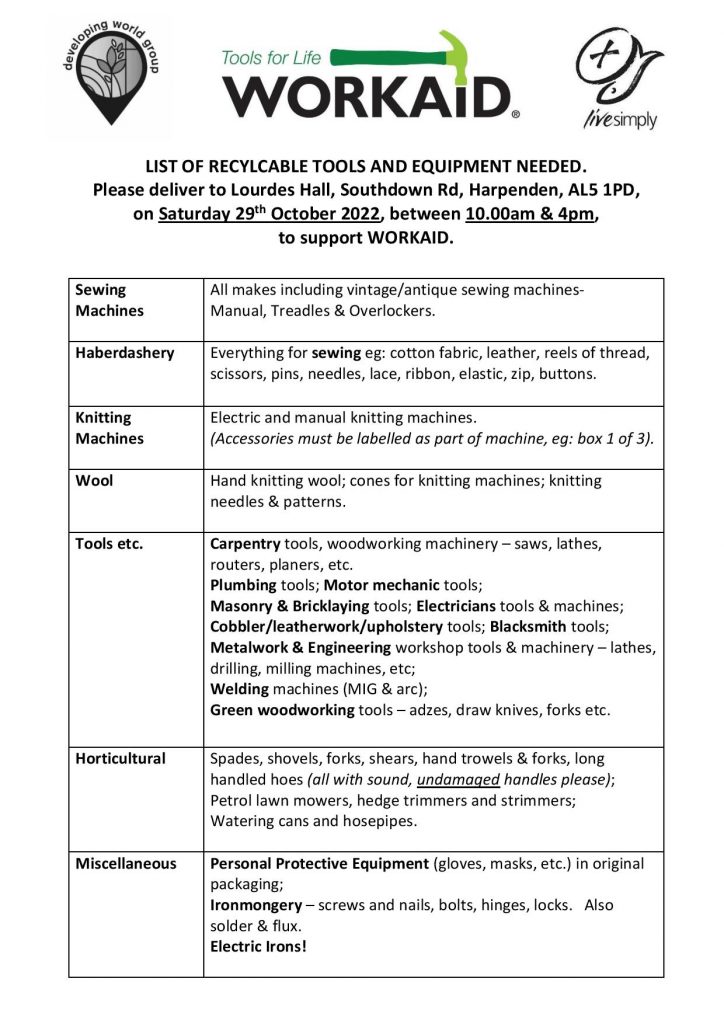 Recycle your unwanted tools & gardening equipment | Our Lady of Lourdes ...